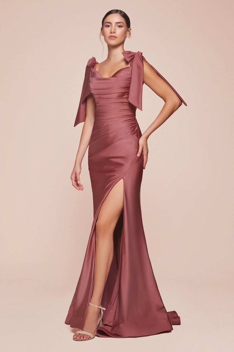 Elegant Amber Gown in Sienna Rose - Perfect Evening Wear at Lady Black Tie