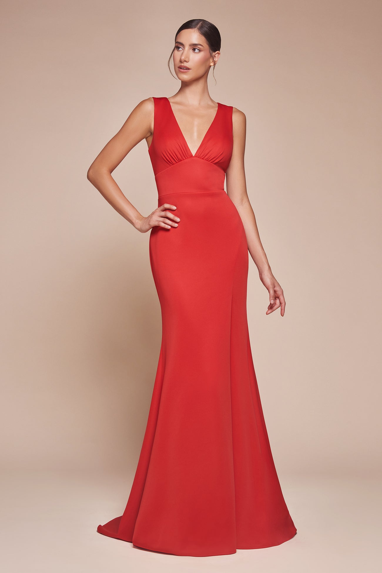 Cora Gown - V Neckline & Keyhole Back | Lady Black Tie