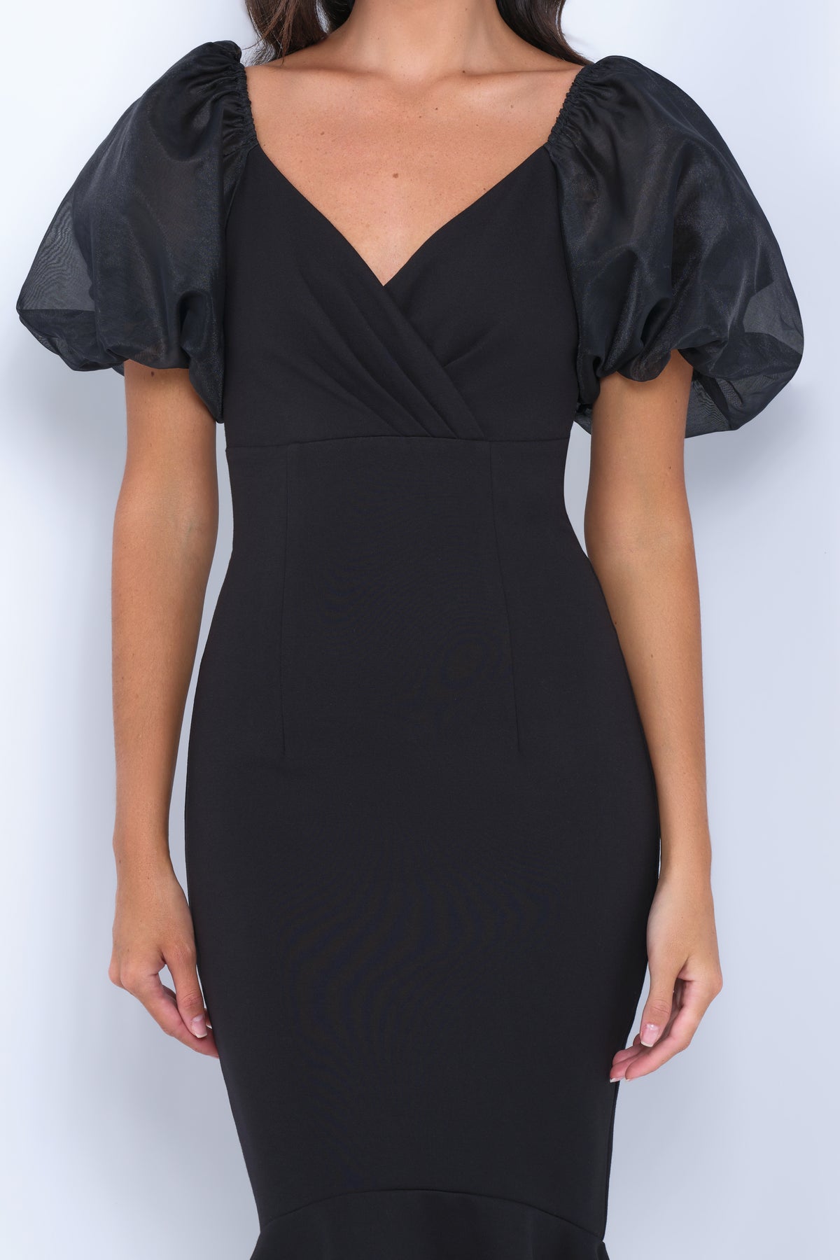 Elegant Black Diana Midi Dress - Shop Chic Women's Dresses Online