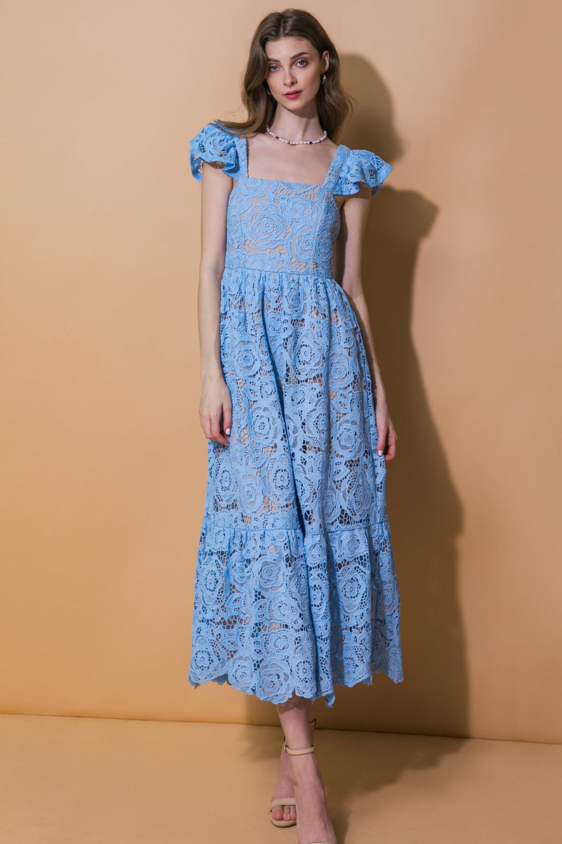 STILL THINKING LACE MIDI DRESS | LADY BLACK TIE