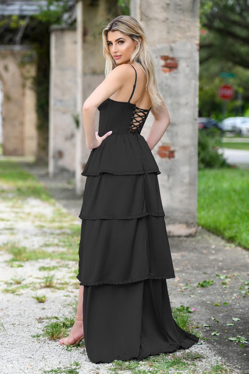 Elegant Maeve Corset Gown in Black | Lady Black Tie Formal Dresses